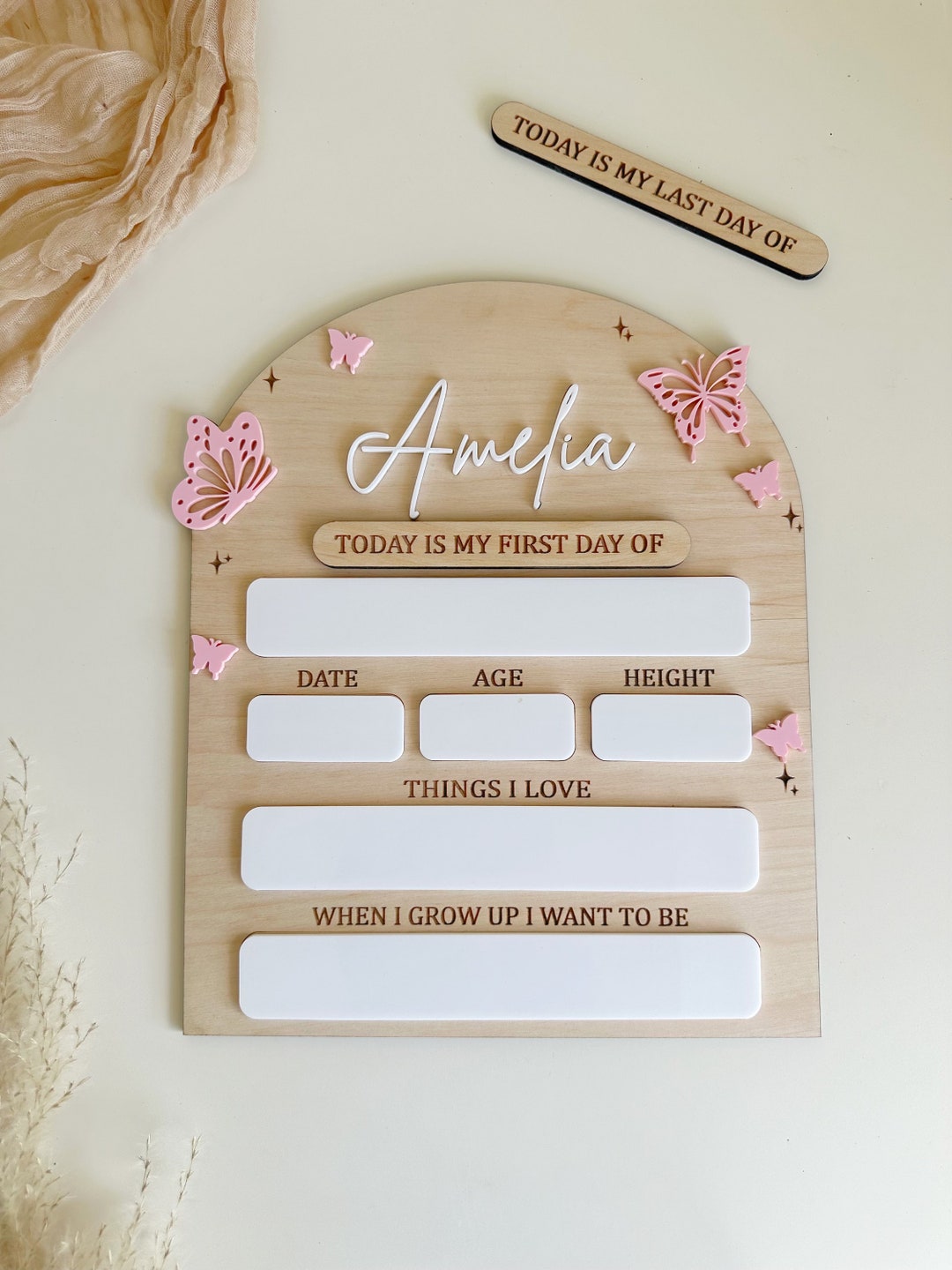 Butterfly First Day of School Sign| School Photo Props ...