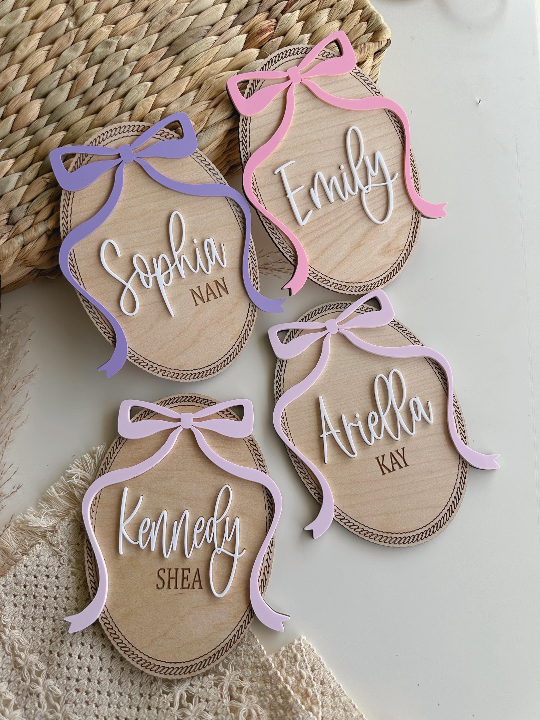 Bow Baby Birth Sign | Baby Birth Announcement | Arched Wooden Birth ...