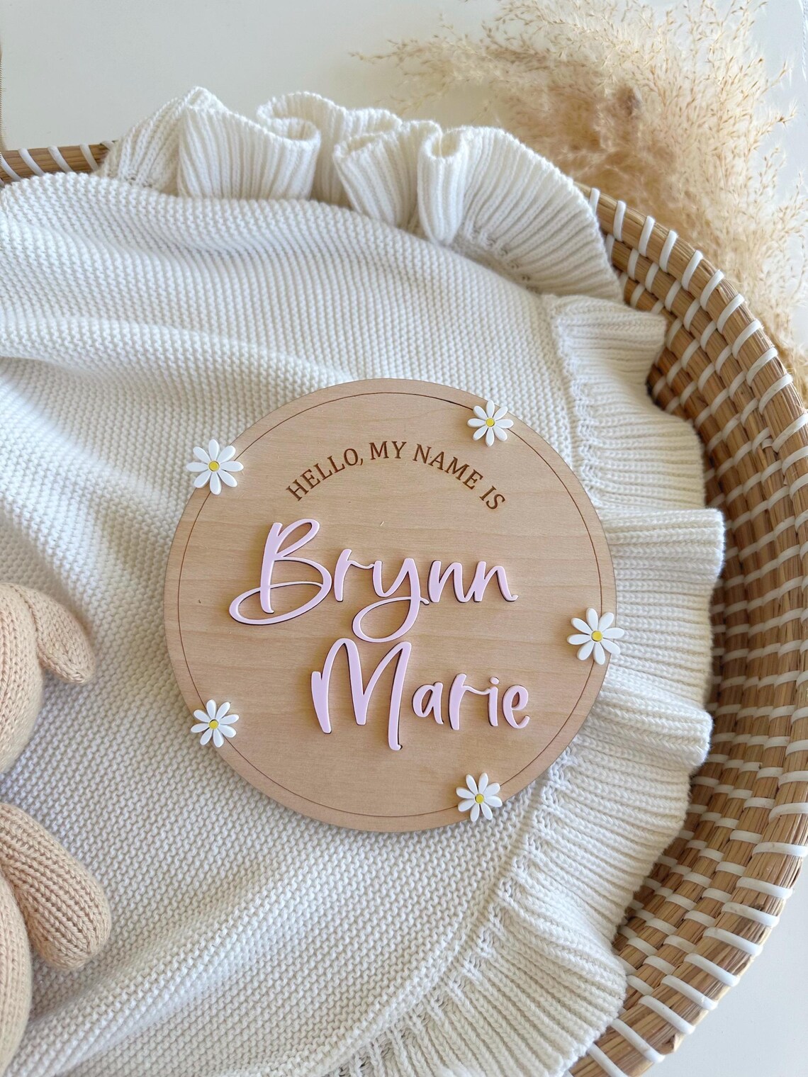 Baby Name Sign | Wooden Baby Birth Sign | Birth Announcement || Daisy ...