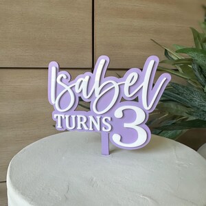 Turns Birthday Cake Topper | Number & Name Cake Topper | Number Cake ...