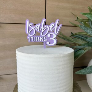 Turns Birthday Cake Topper | Number & Name Cake Topper | Number Cake ...