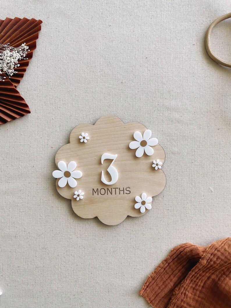 Daisy Flower Milestones Baby Milestones Monthly Milestones - Etsy