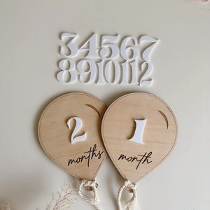 Air Balloon Baby Milestone | Boho Baby Milestone | Wooden Milestone ...