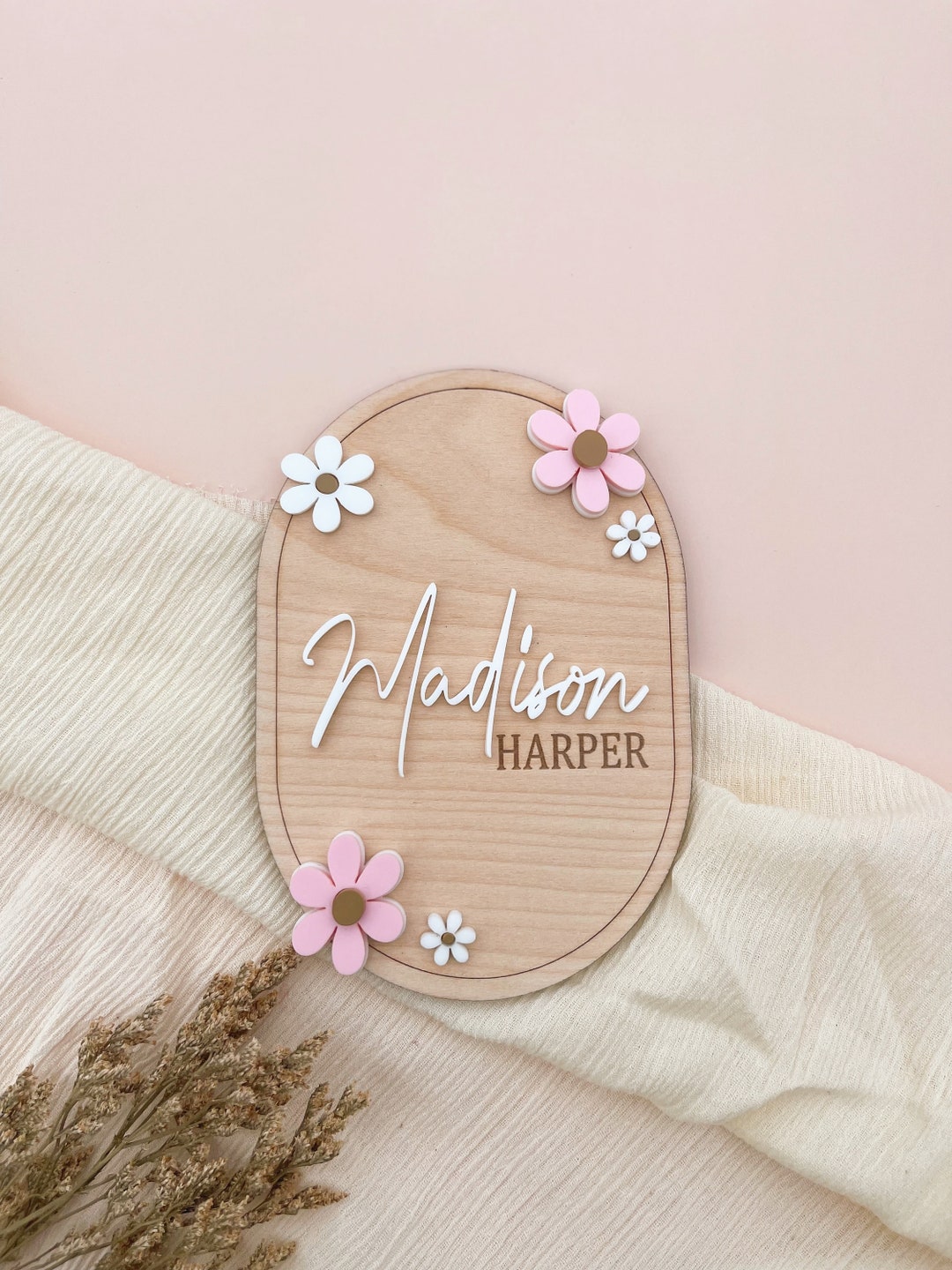 Baby Name Sign Wooden Baby Birth Sign Birth Announcement - Etsy