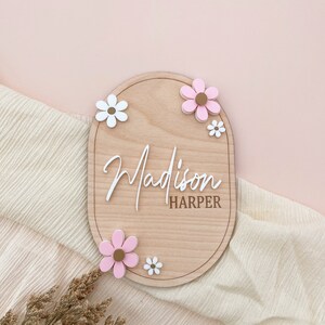 Baby Name Sign Wooden Baby Birth Sign Birth Announcement - Etsy