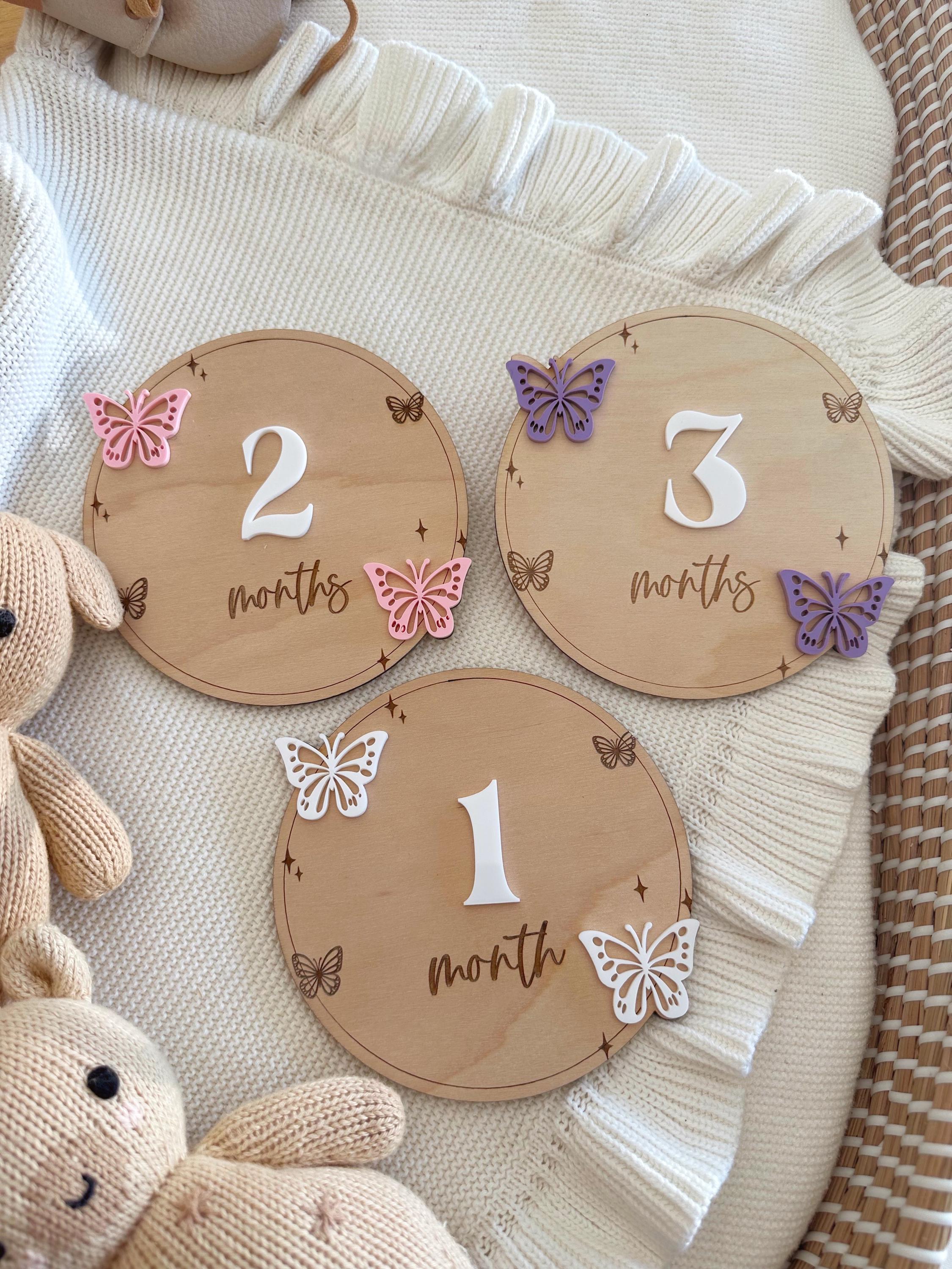 Butterfly Birth Sign | Baby Birth Announcement | Arched Wooden Birth ...