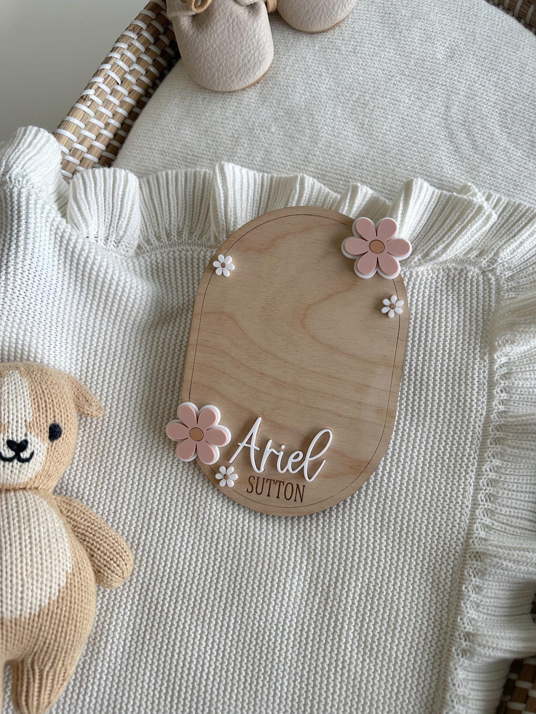Baby Name Sign | Wooden Baby Birth Sign | Birth Announcement || Daisy ...