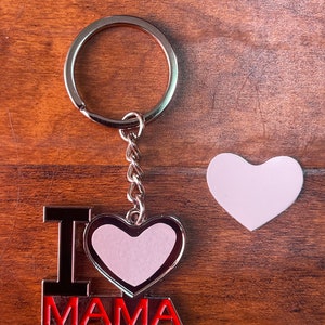 Blank I Love Mama Sublimation Keychain - Etsy