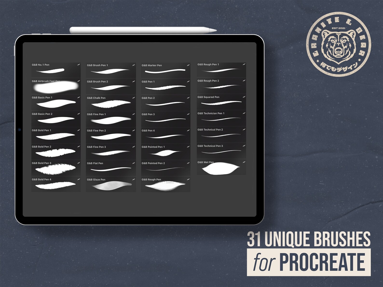 31 Unique Inktober Procreate Brushes - Etsy