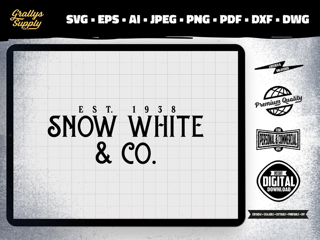 Snow White and Co SVG, Customize Gift SVG, Vinyl Cut File, Svg, Pdf ...