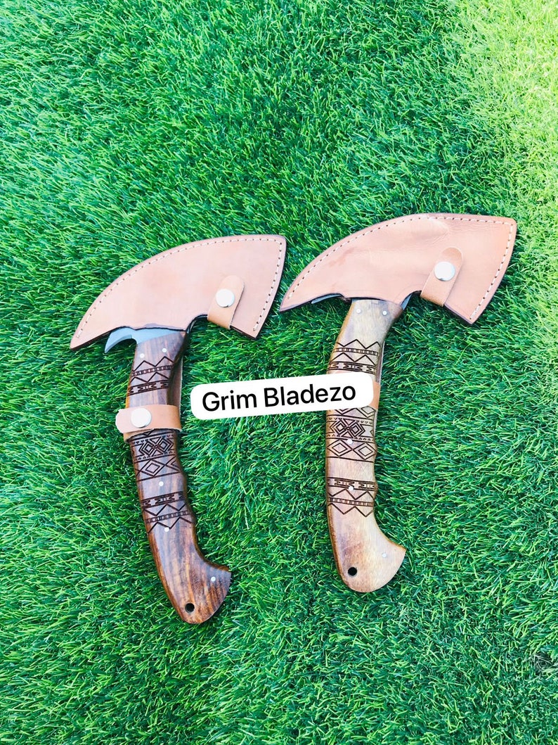 Set of 2 Tomahawk Tactical Axe Hand Forged Battle Tomahawk Engraved ...