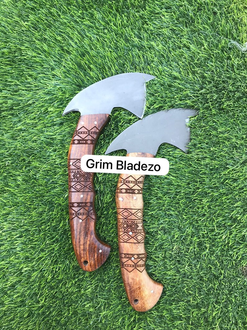 Set of 2 Tomahawk Tactical Axe Hand Forged Battle Tomahawk Engraved ...