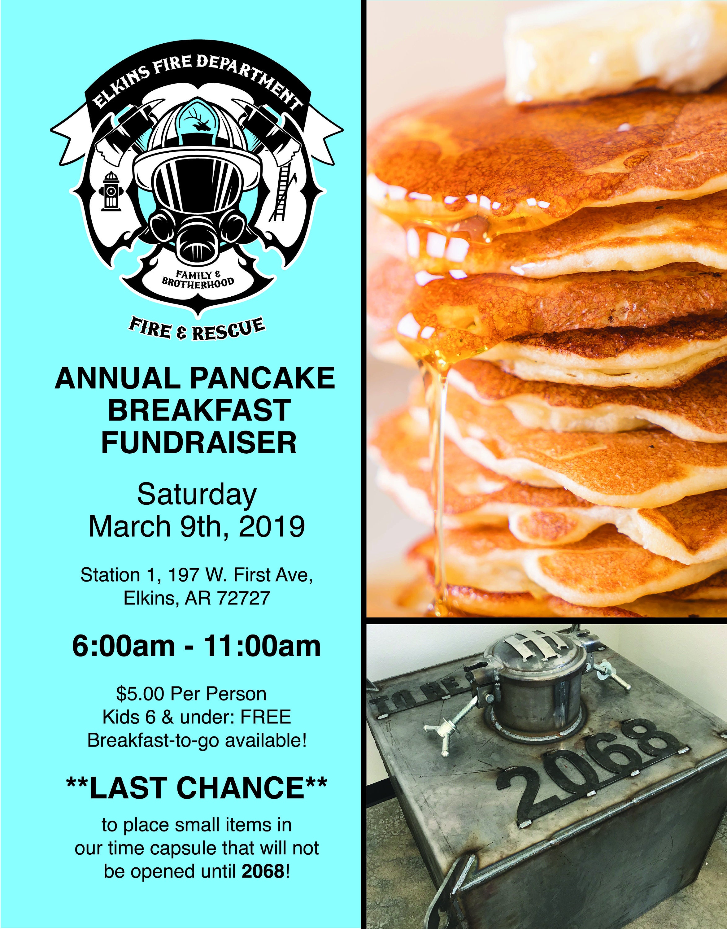 Firefighter Pancake Breakfast Flyer