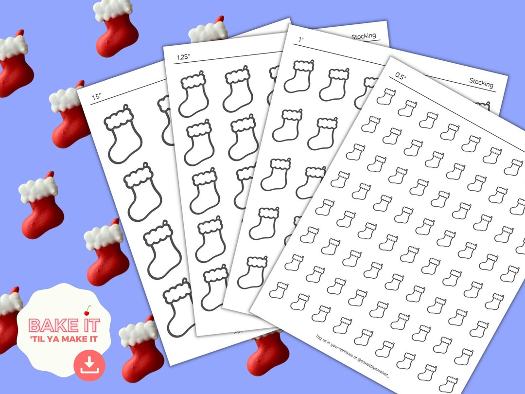 Santa Stockings - Christmas Royal Icing Transfer Sheets - Sprinkle ...
