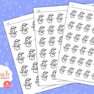 Snowman Royal Icing Transfer Template: Christmas Cookie Decor (digital ...