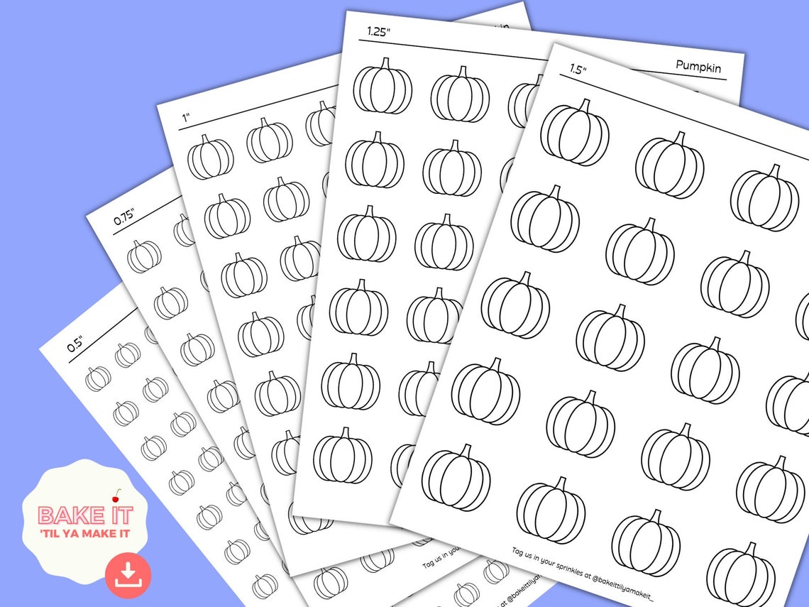 Pumpkin Royal Icing Transfer Sheets for Thanksgiving and Fall Cookie ...