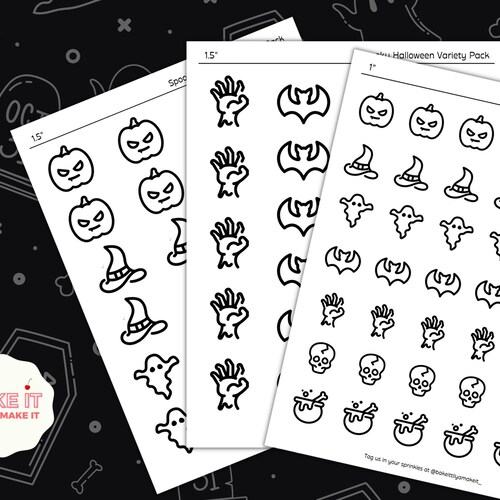 Kawaii Ghost Royal Icing Transfer Template - Etsy Canada