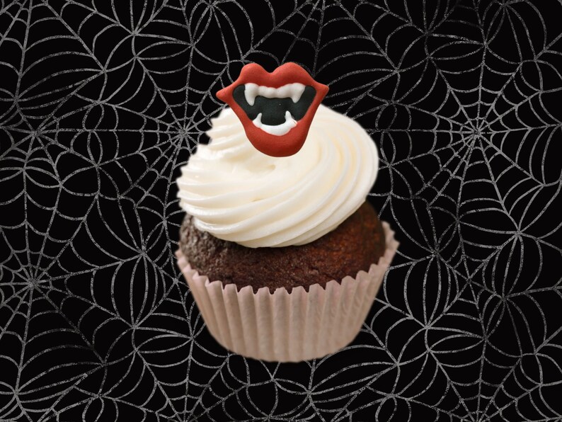 Vampire Fangs & Lips Royal Icing Transfer Sheets: Halloween Sprinkle ...