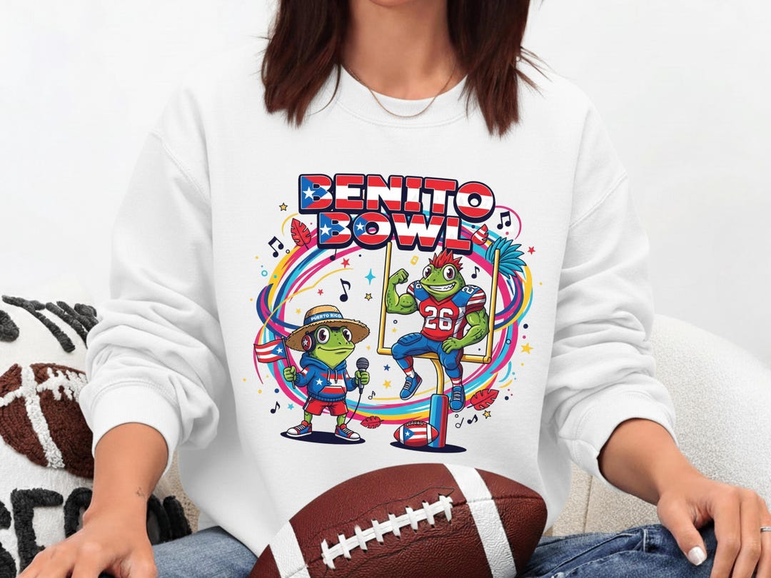 Benito Bowl Shirt, Puerto Rico Coqui Frog Tee, Football Fan Gift, Bunny ...