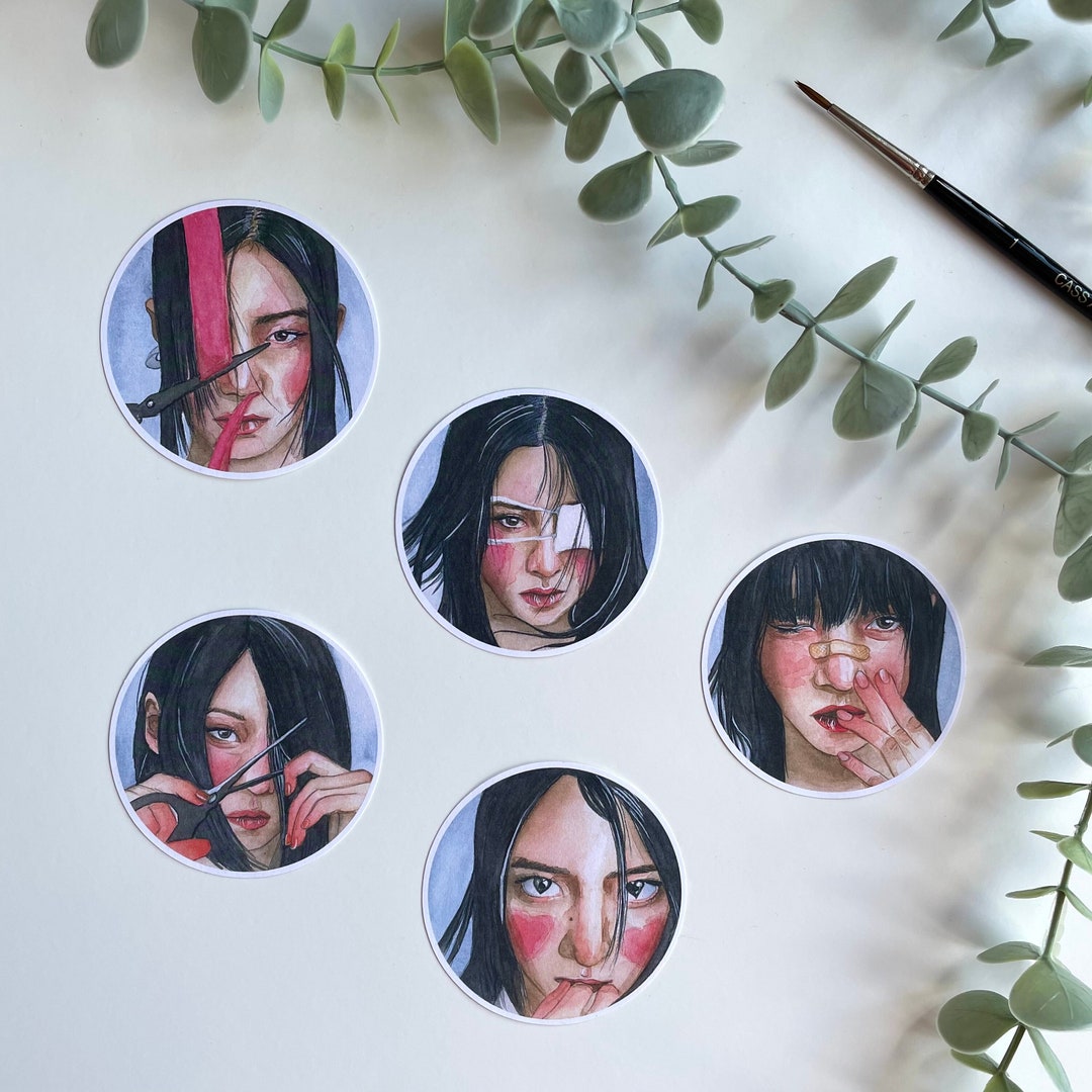 LE SSERAFIM Unforgiven burn the Bridge All Member Watercolour Sticker ...