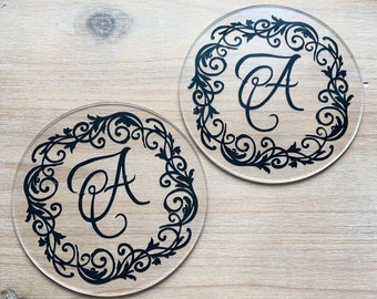 Handmade Personalized Name and Initial Acrylic Coasters - Etsy