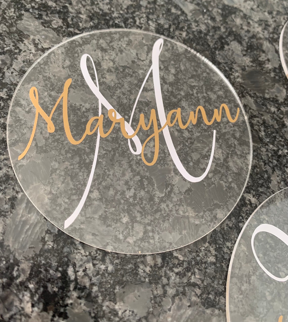 Handmade Personalized Name and Initial Acrylic Coasters - Etsy