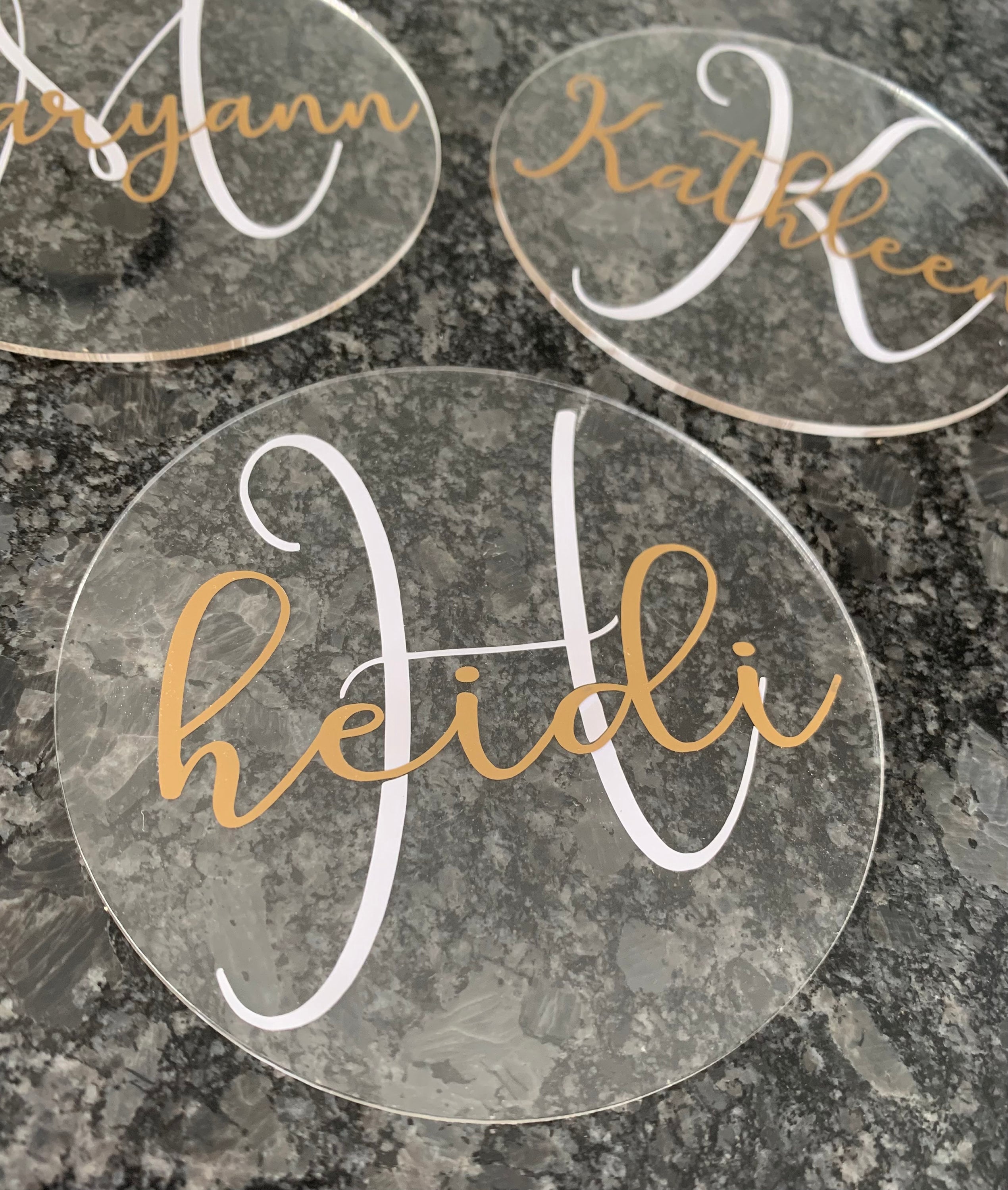 Handmade Personalized Name and Initial Acrylic Coasters - Etsy