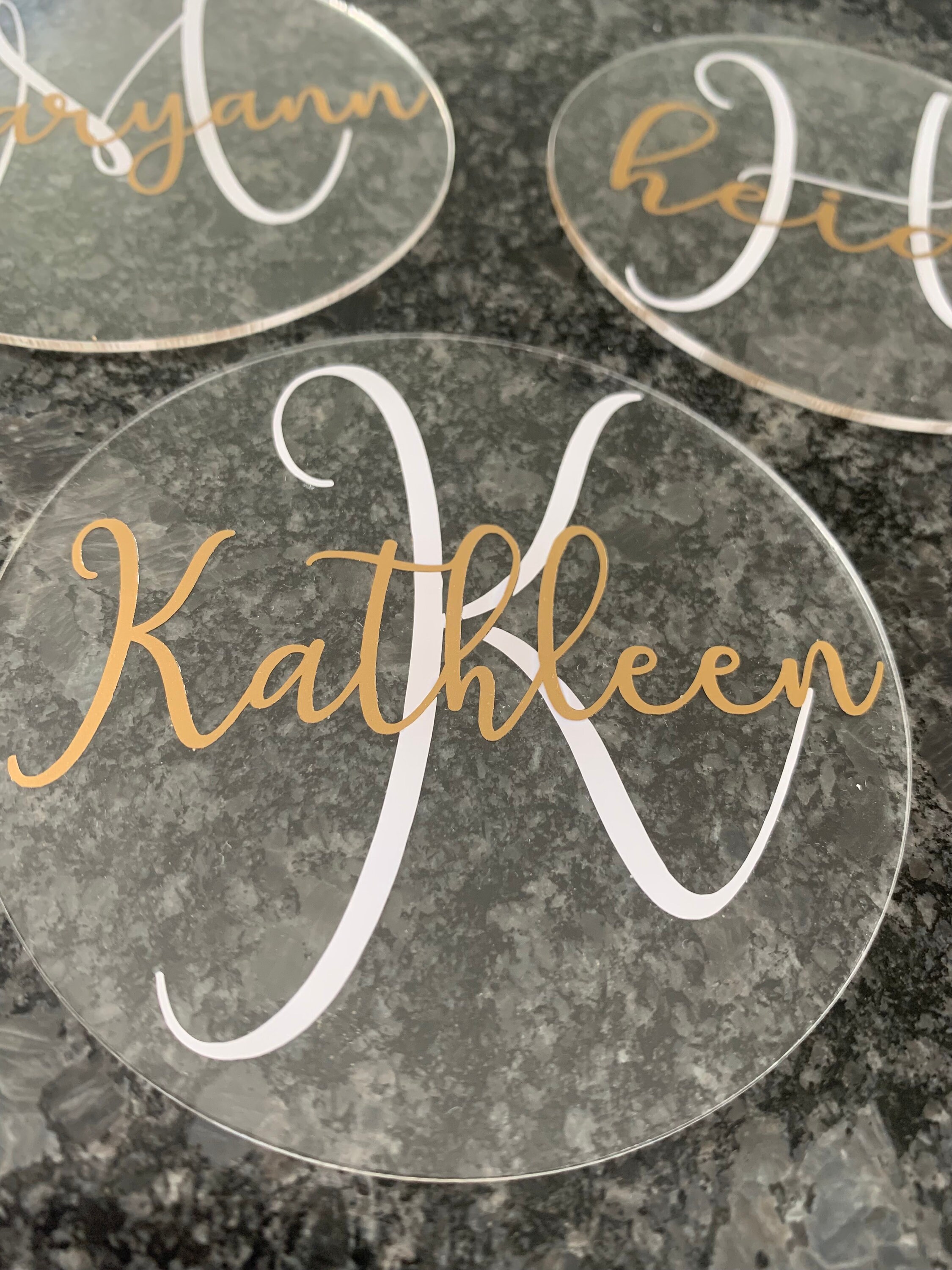 Handmade Personalized Name and Initial Acrylic Coasters - Etsy