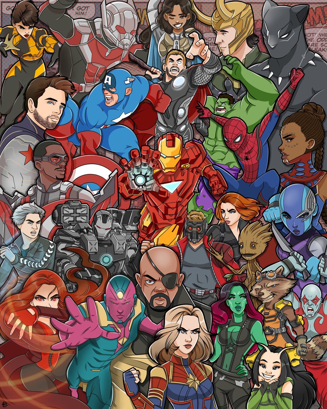 Marvel Collage Poster Print - Etsy
