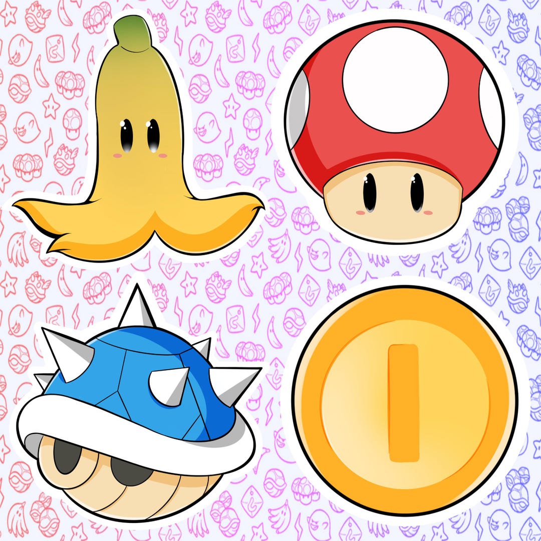 Mario Kart Icon Sticker Bundle - Etsy