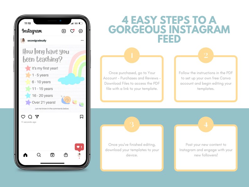Elementary Teacher Instagram Templates Inspire Instagram - Etsy