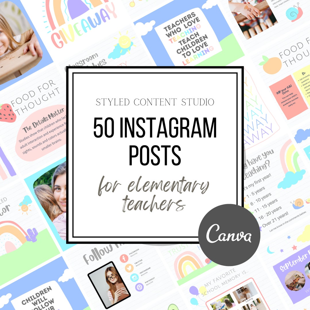 Elementary Teacher Instagram Templates Inspire, Instagram Post Teachers ...