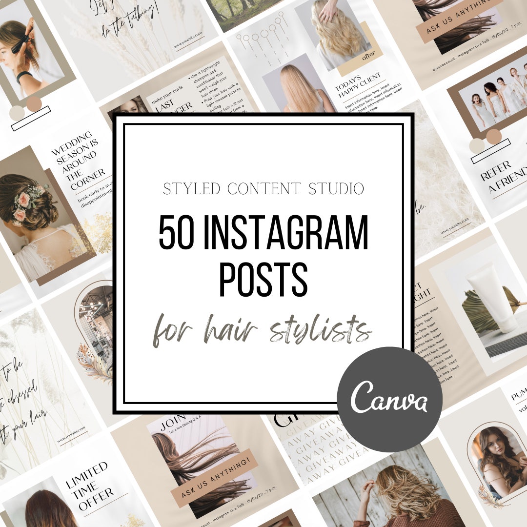 Hair Stylists Instagram Posts Curly, Editable Instagram Salon Posts ...