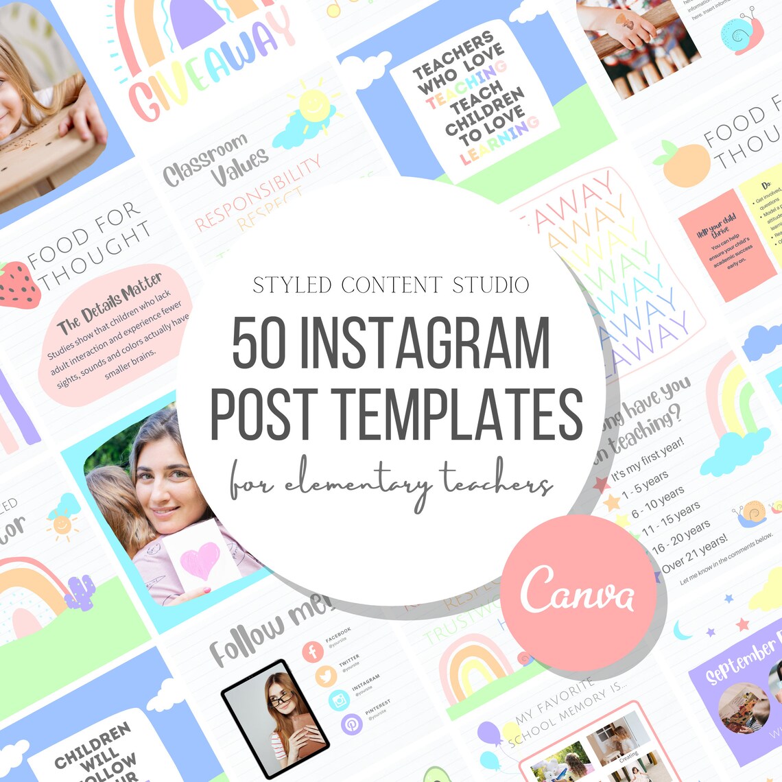 Elementary Teacher Instagram Templates Inspire Instagram | Etsy