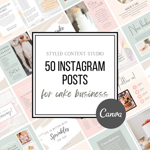 Bakery Instagram Templates Posts for Cake Decorator Bakery - Etsy