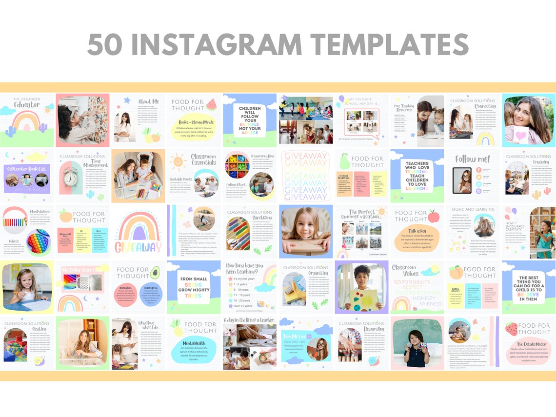 Elementary Teacher Instagram Templates Inspire Instagram - Etsy