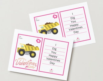 Printable Construction Valentines Classroom Construction Valentine's ...