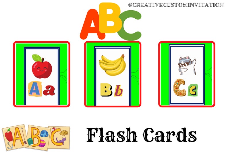 ABC Flashcards Printables Educational Alphabet Learning Tool, Fun ...