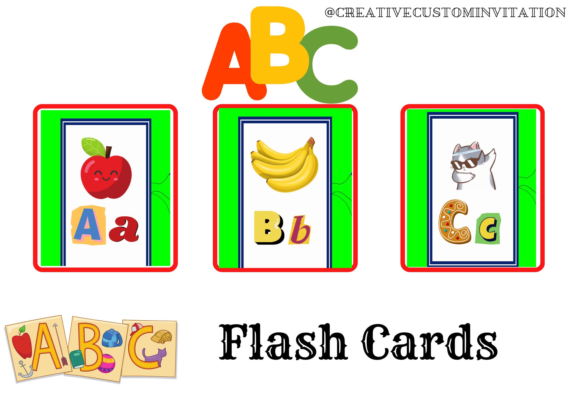 Alphabet Pocket Chart Printable ABC Chart, Alphabet Chart, Handwriting ...
