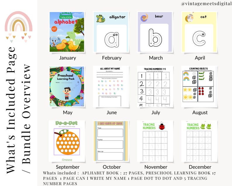 71 Page Personalized Name Tracing Bundle, Toddler Writing Curriculum ...