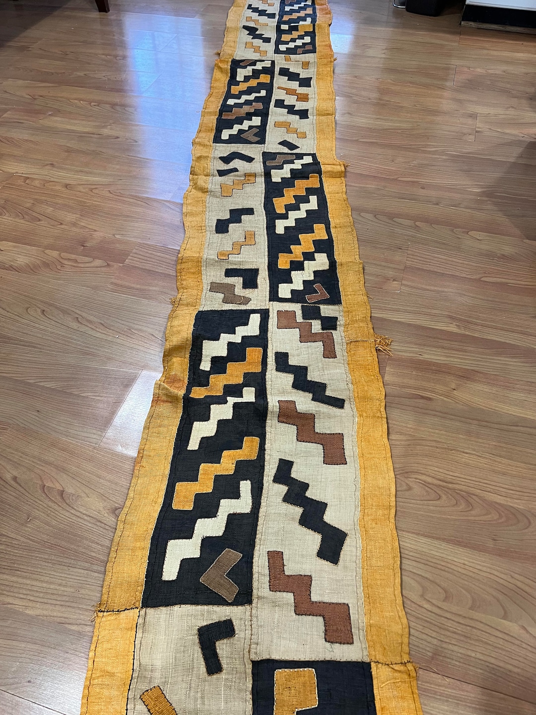 Genuine 10 Feet Rustic African Congo Kuba Raffia Cloth Fabric Natural ...