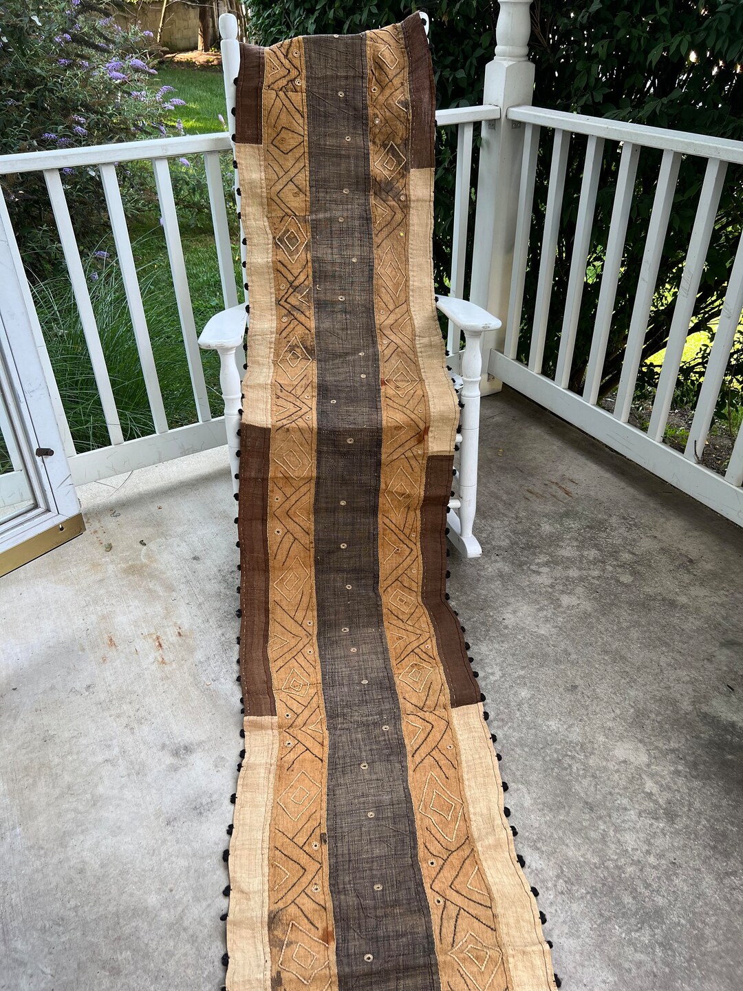 Genuine 9 Feet African (congo) Kuba Raffia Cloth Fabric, Natural Woven ...