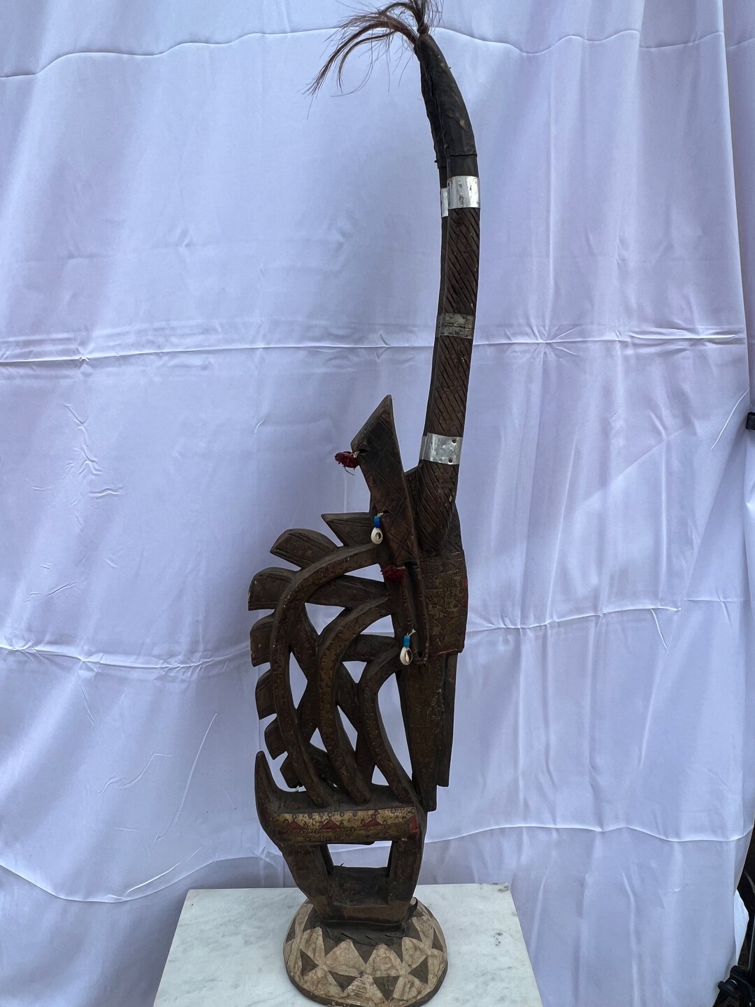 West African Mali Carved Wood Bamana Chi Wara Ci Wara Antelope 40" X 11 ...