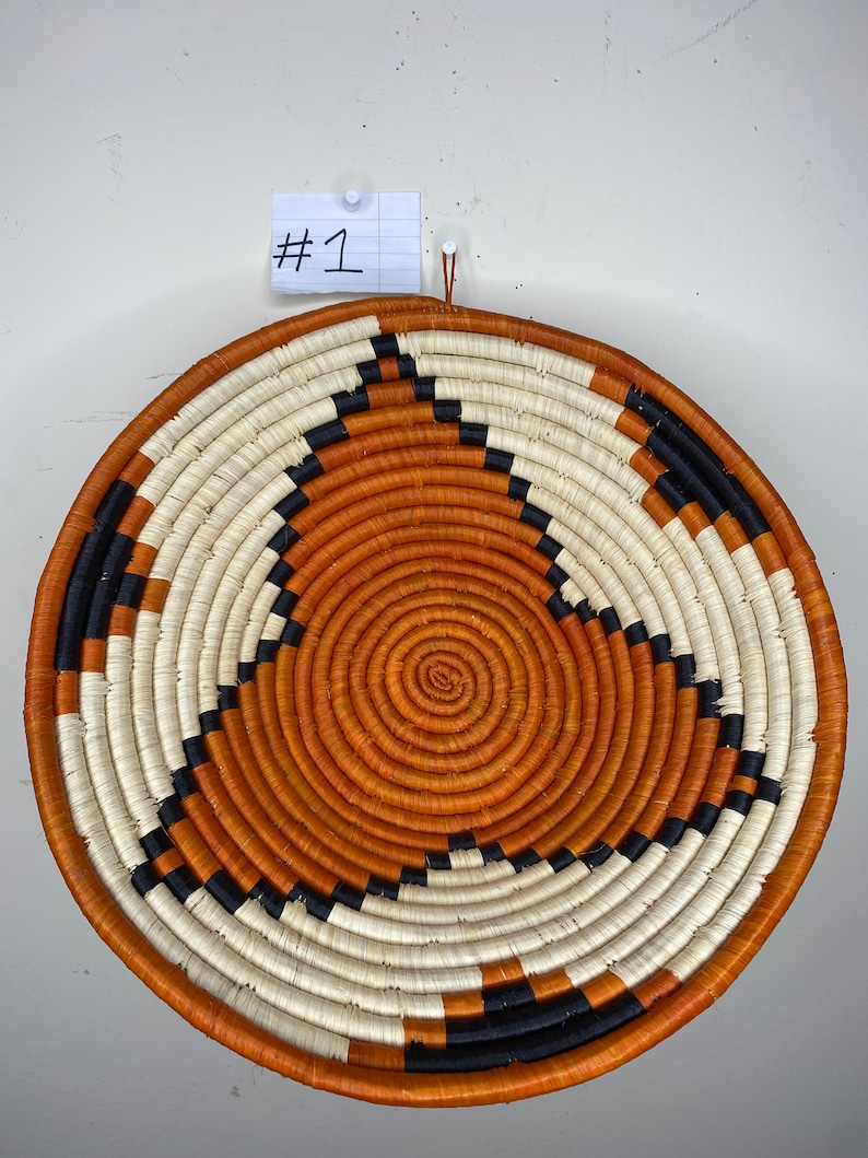 Colorful Large 12 African Wall Basket, Rwanda Baskets, African Woven ...