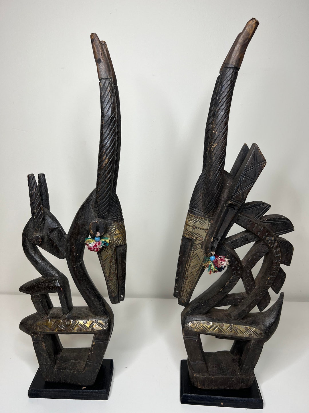 West African Mali Carved Wood Bamana Chi Wara Ci Wara Antelope 22" X 8 ...