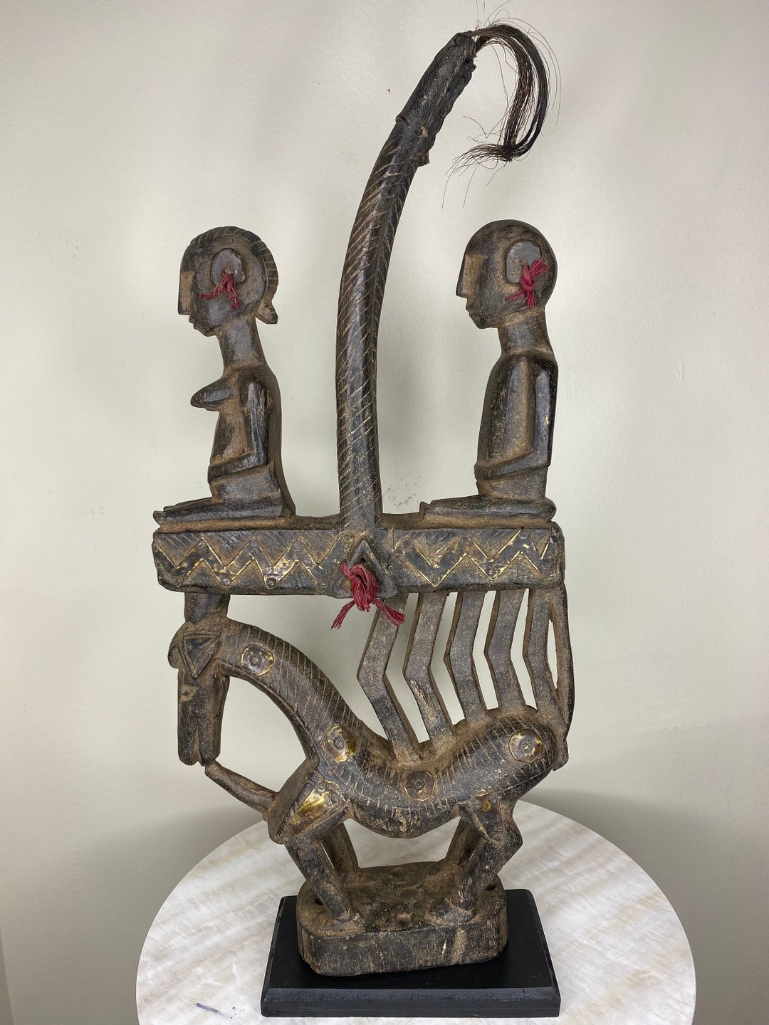 West African Mali Carved Wood Bamana Chi Wara Ci Wara Antelope 19" X 8 ...