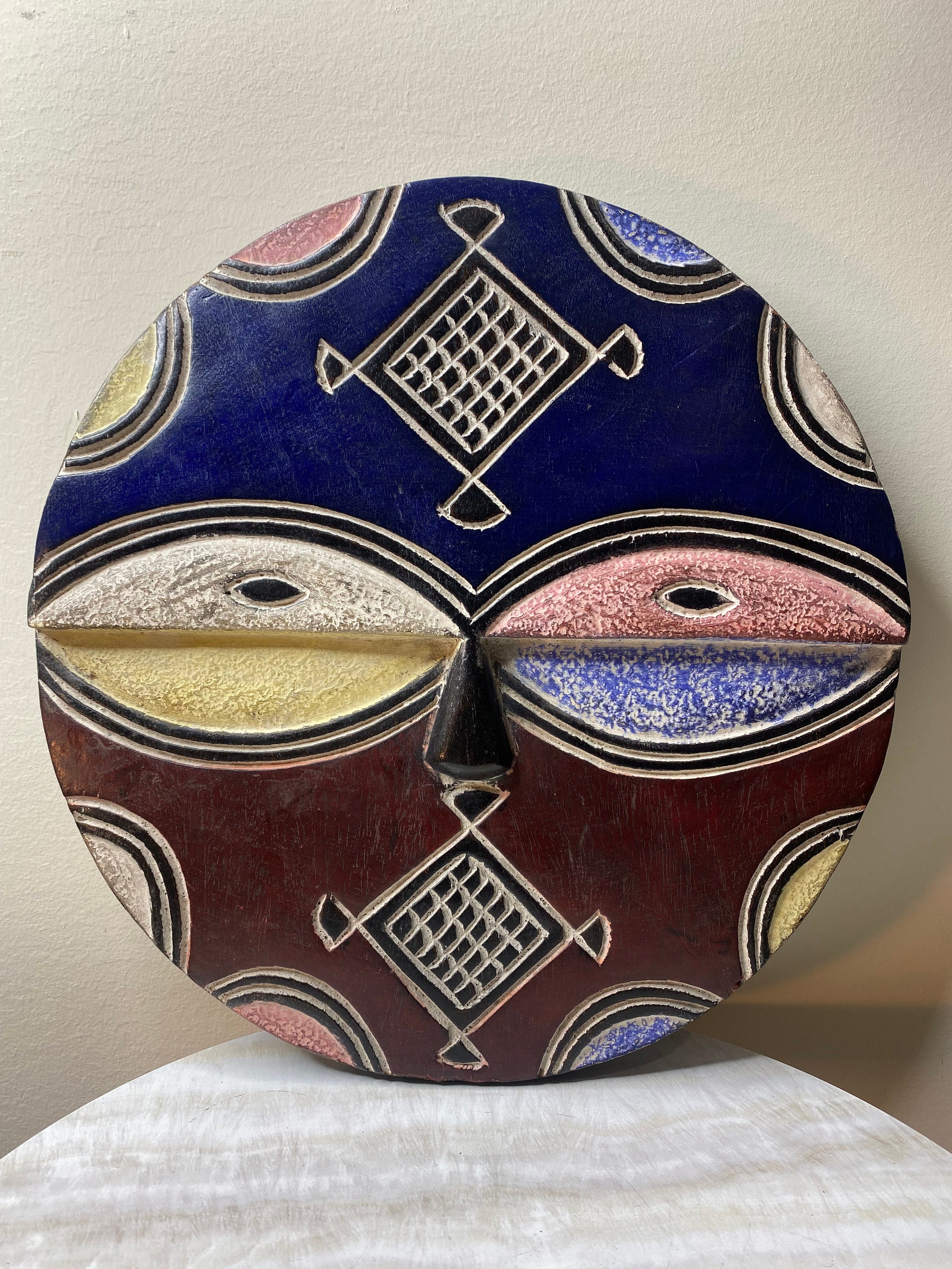 Tribal Colorful Hand Carved African Teke Mask 13 - Etsy