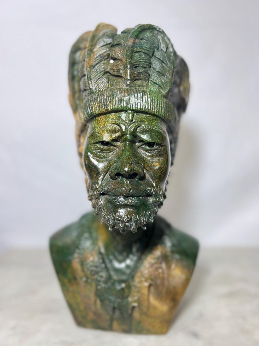 Shona Verdite Stone Sculpture: Hand-carved African Male Bust - Etsy