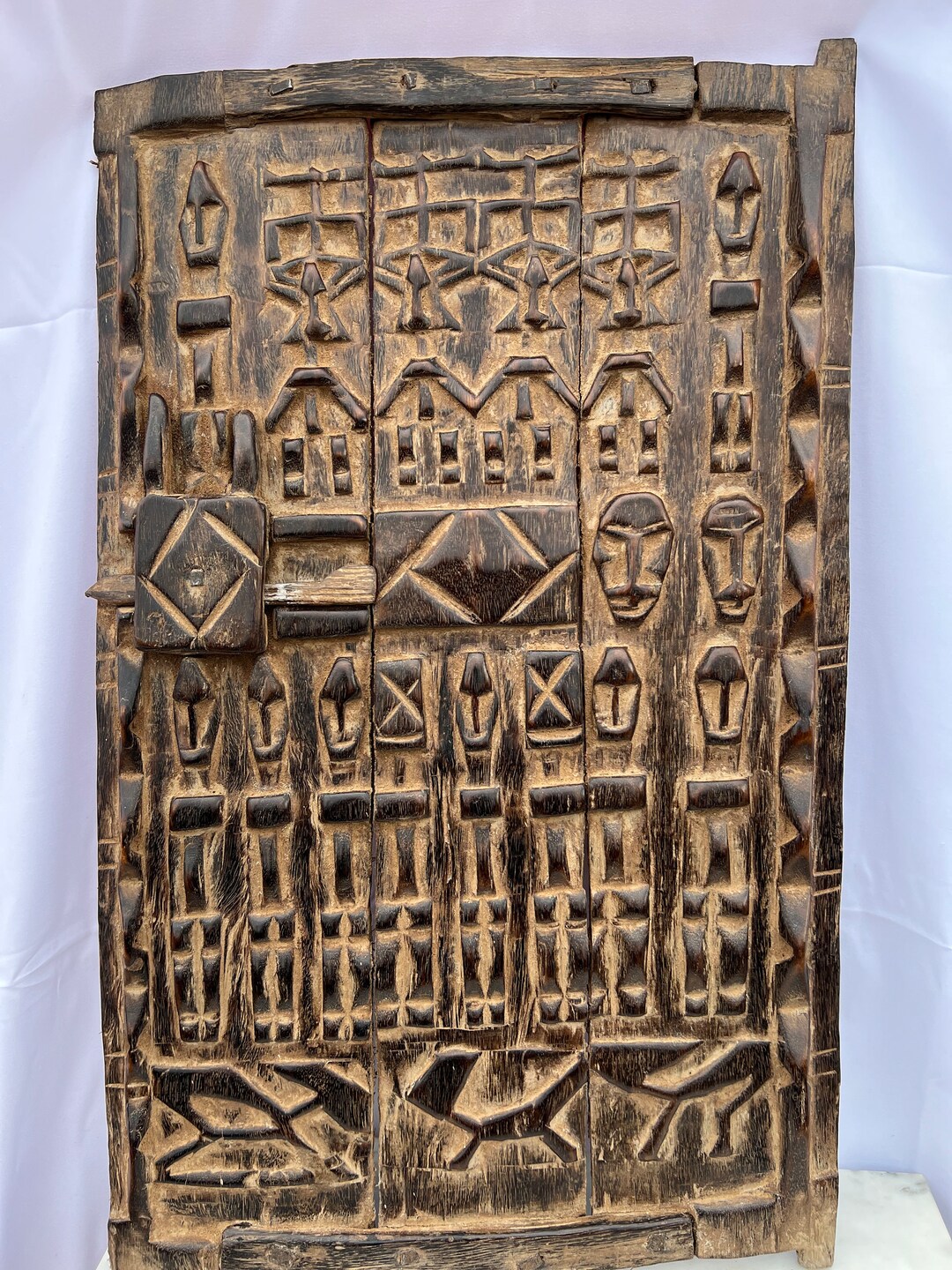 African Hand Carved Dogon Door Wood Mali African Art 23" X 16" African ...