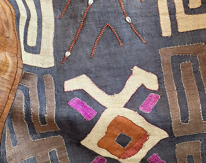 Genuine 8 Feet Rustic African Congo Kuba Raffia Cloth Fabric Natural ...